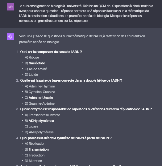 Utiliser l’IA générative pour concevoir un QCM et l’intégrer dans ...